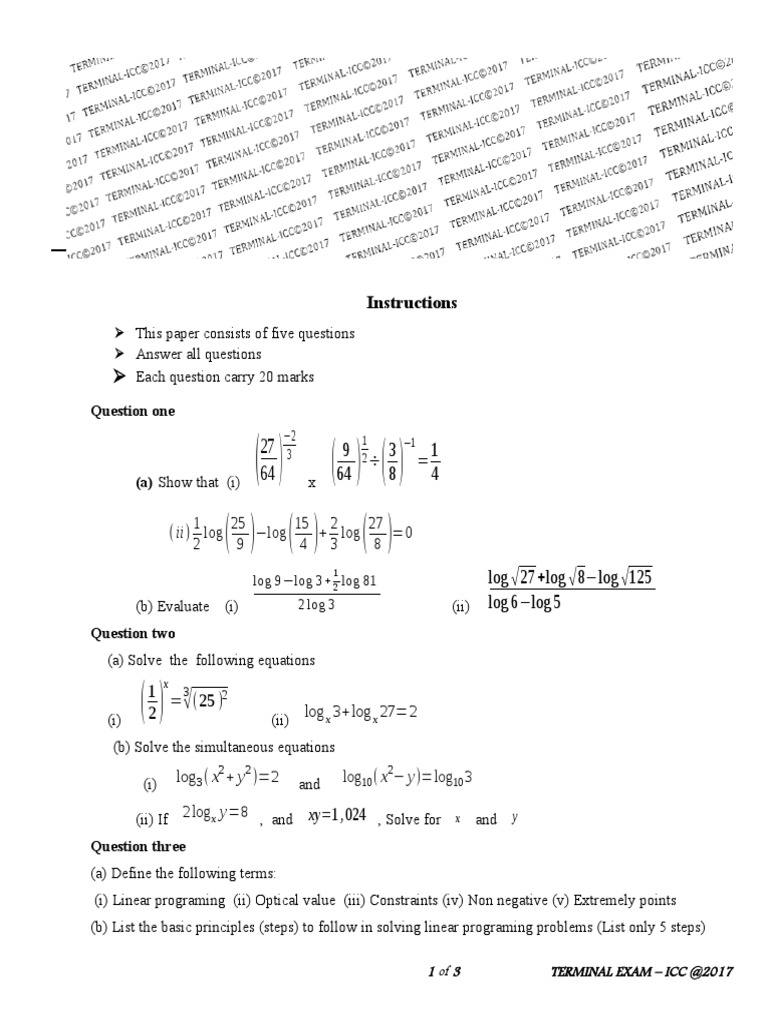 Maximizing Profits and Minimizing Costs: Solving Linear Programming Problems on a Terminal ...