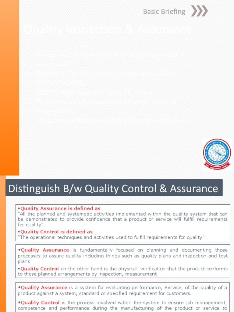 Quality Inspection & Assurance: Basic Briefing | PDF | Quality ...