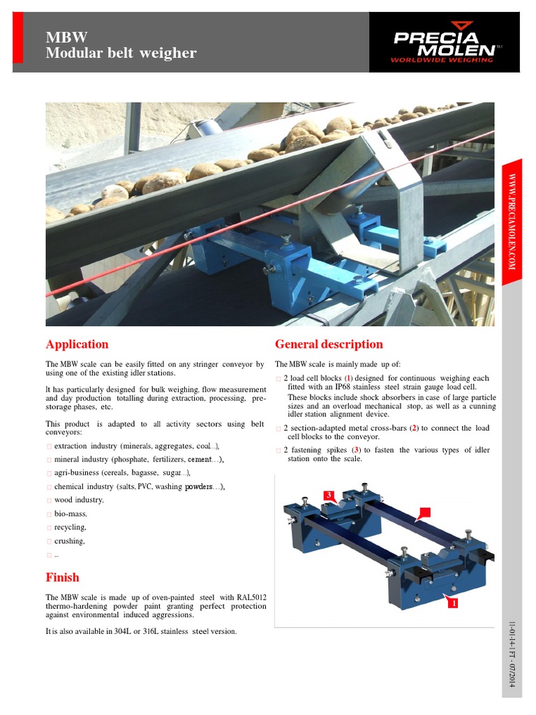 MBW Modular Belt Weigher: Application General Description | PDF | Belt ...