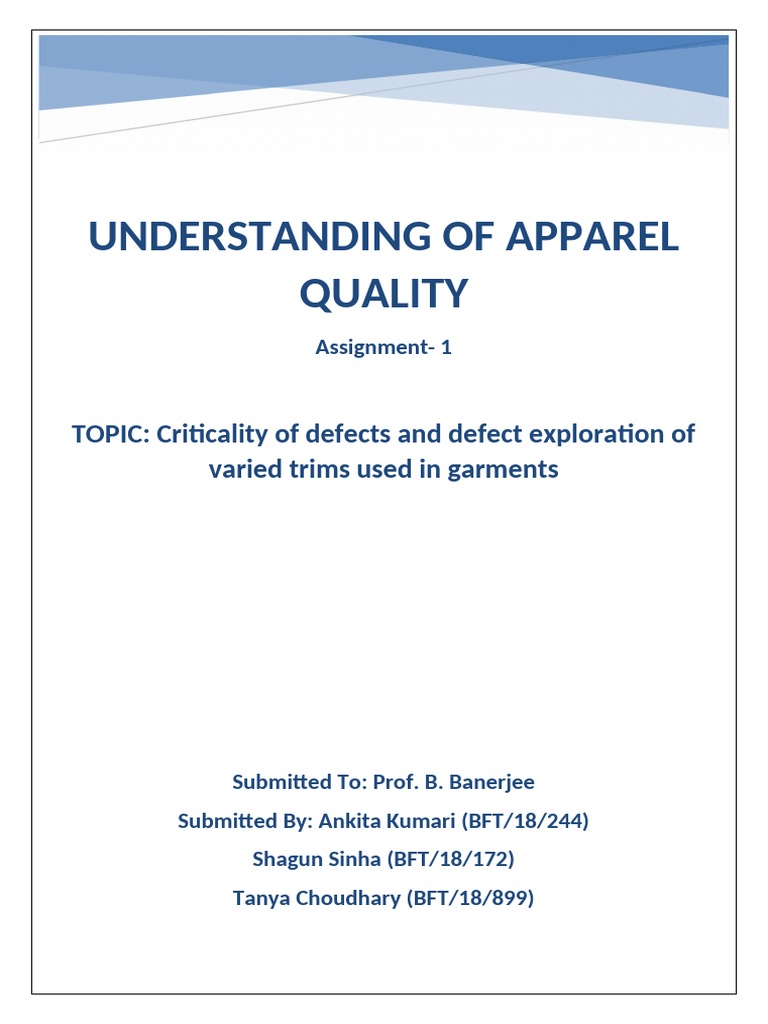 Critical defects in apparel trims | PDF | Sewing | Yarn