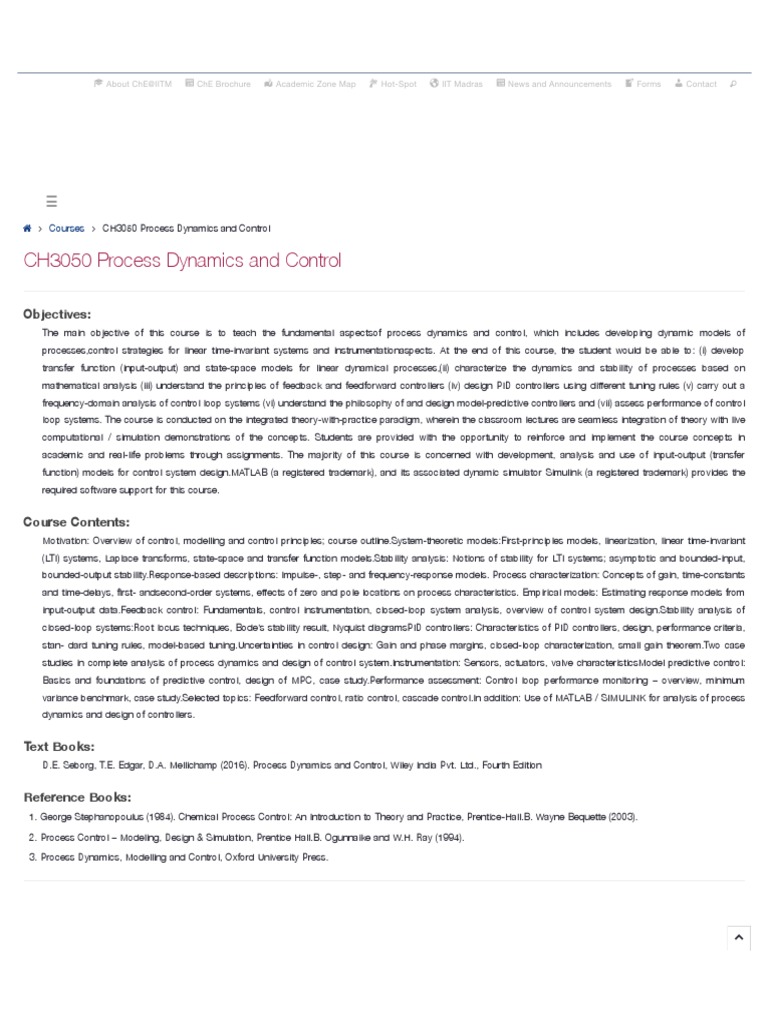 Process Control - References | PDF | Control Theory | Cybernetics