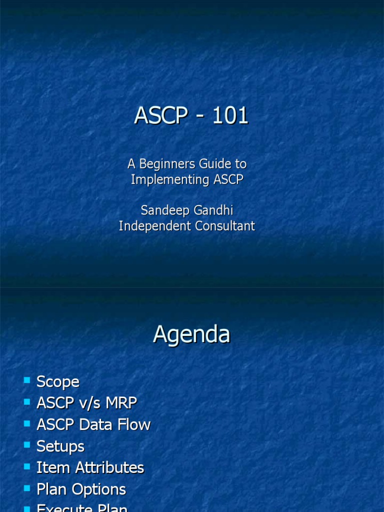 ASCP Implementating Asc | PDF | Supply Chain | Computing