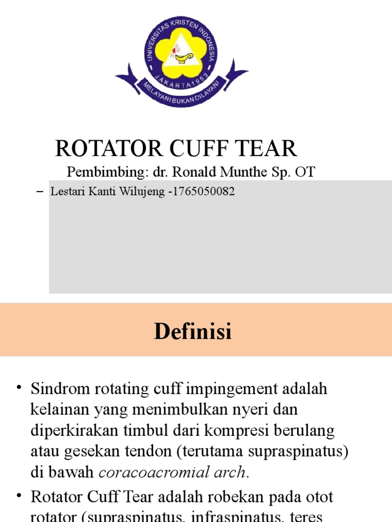 Pemahaman tentang Robekan Rotator Cuff | PDF