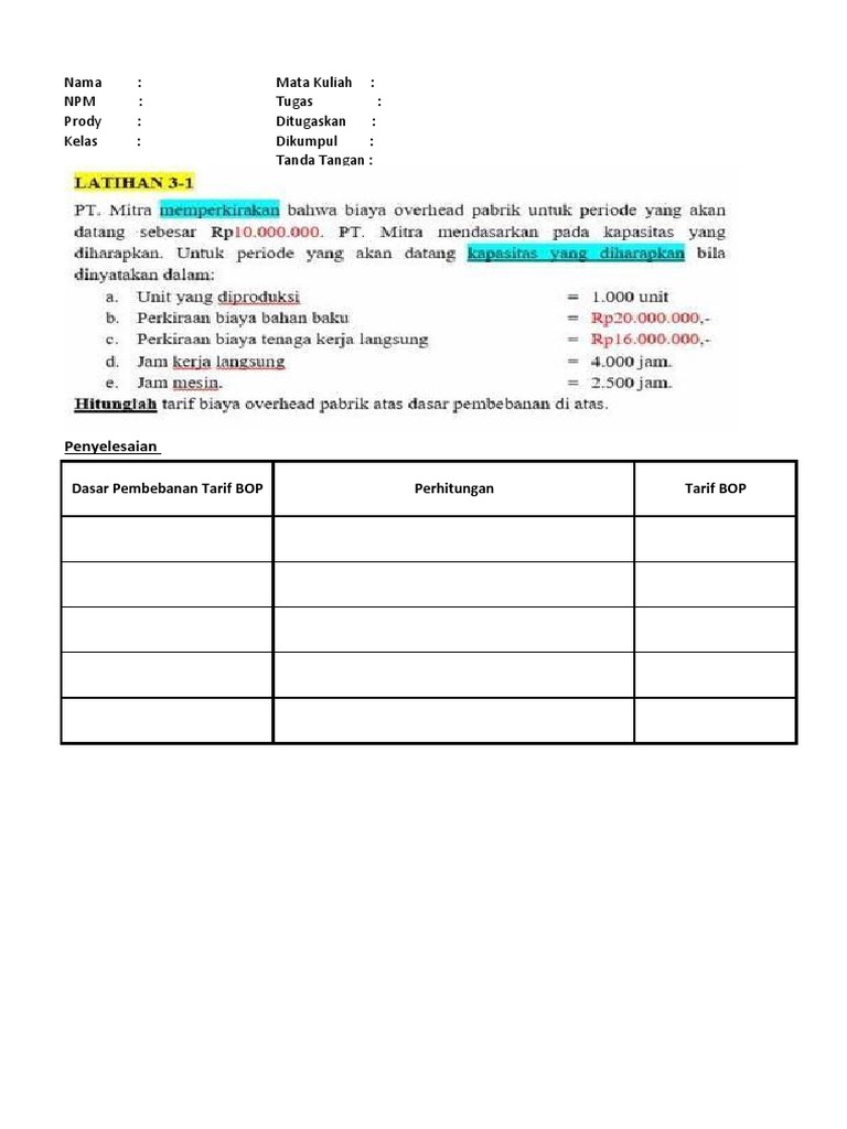 Tabel Tugas 3.1 | PDF
