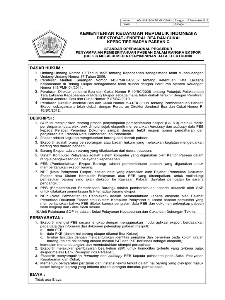 2a. Penyampaian Pemberitahuan Pabean BC 3.0 Melalui Media Penyimpanan Data Elektronik | PDF ...