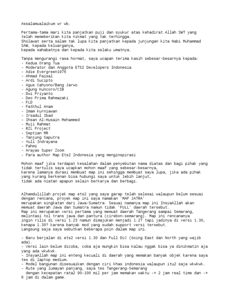 Map Jatra untuk ETS2: Versi 1.30 | PDF