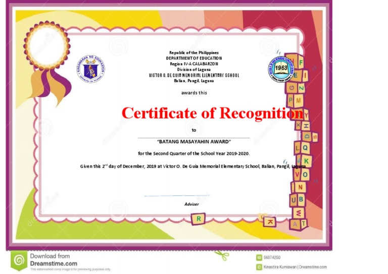 Batang Masayahin Award Certificate | PDF
