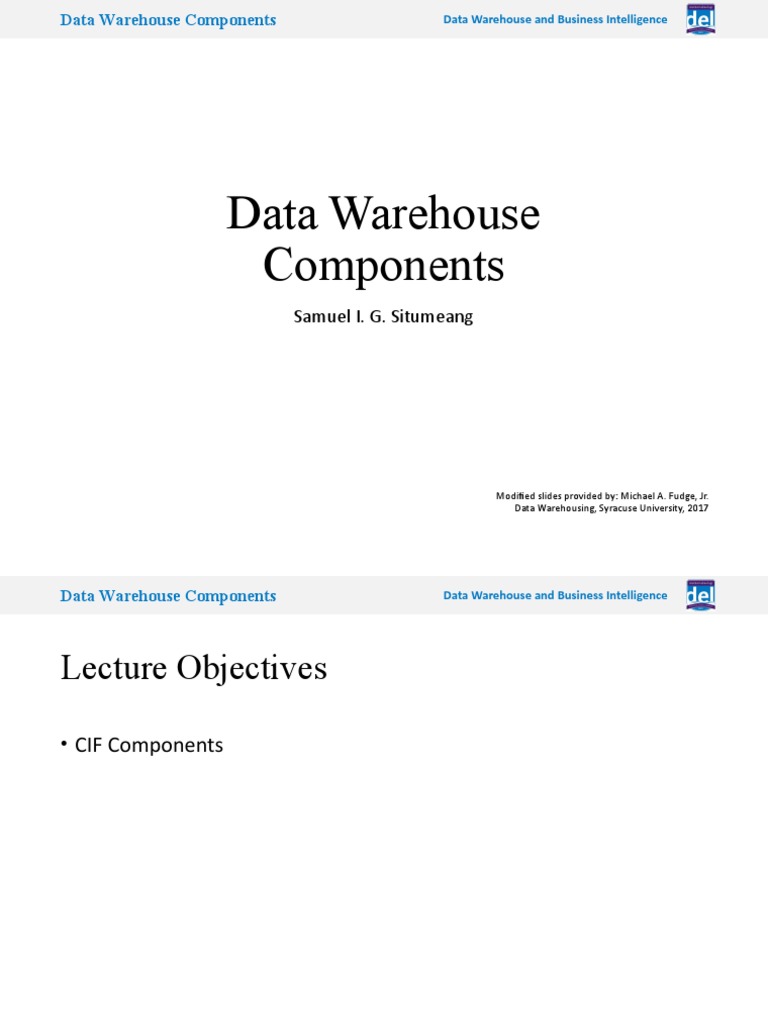 L02-Data Warehouse Components | PDF | Data Warehouse | Business ...