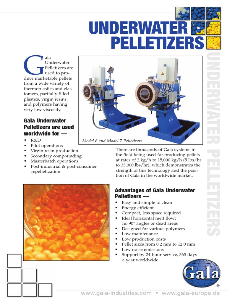 Gala Underwater Pelletizers Are Used Worldwide For | PDF | Extrusion ...