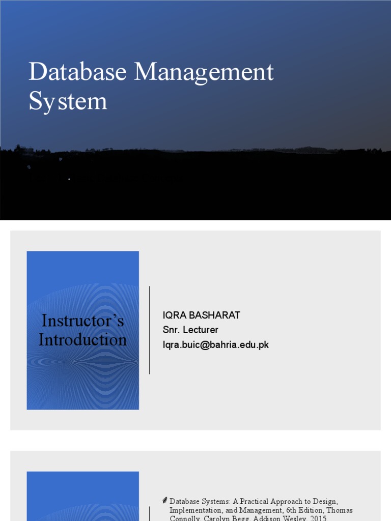 Database Management System: Lec - 1: Basic Database Concepts | Download ...