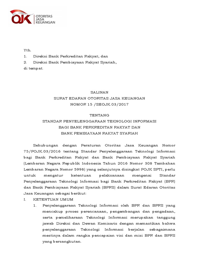 Sal Seojk 15 - Spti BPR BPRS | PDF