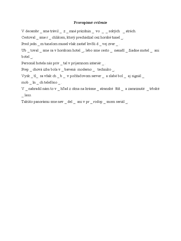 Pravopisné Cvičenie | PDF