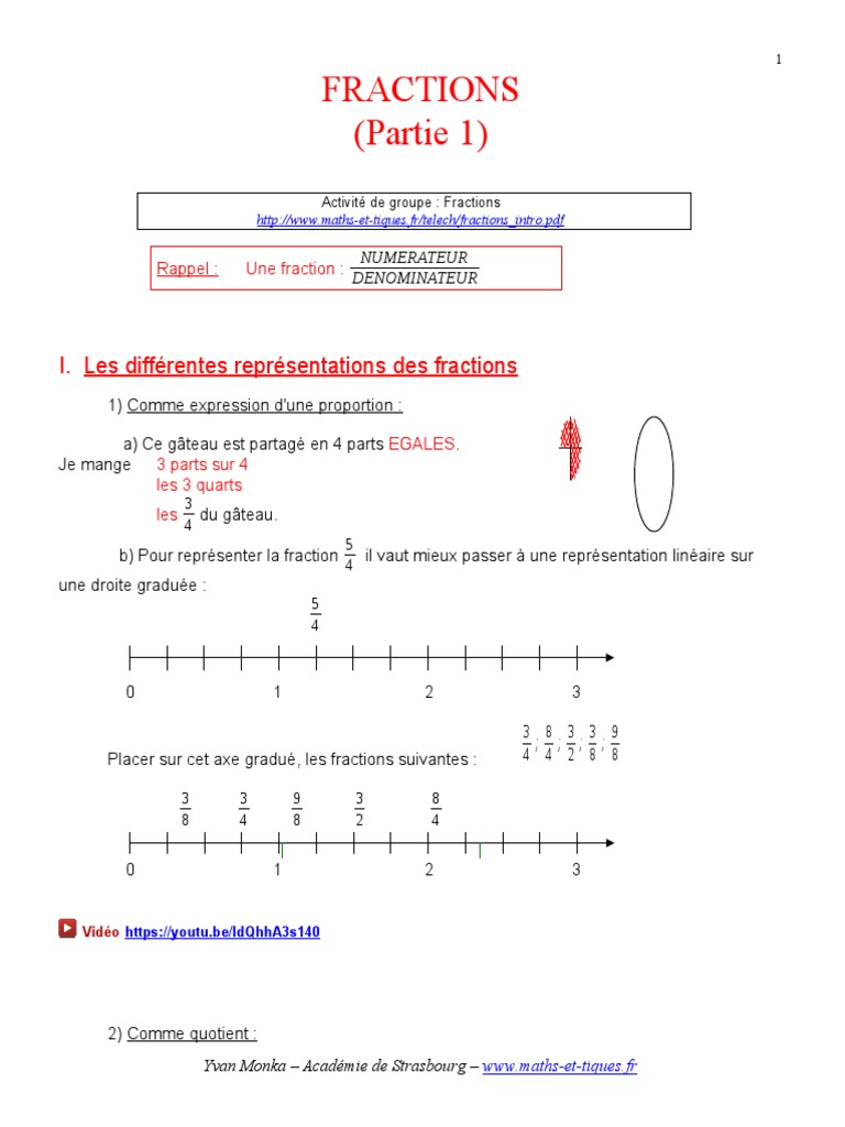 Introduction aux Fractions et Représentations | PDF | Mathématiques ...