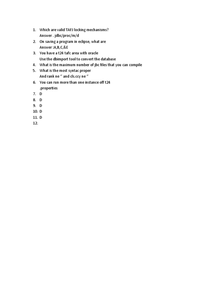 TAFJ Locking Mechanisms and T24 Insights | PDF | Teaching Methods ...