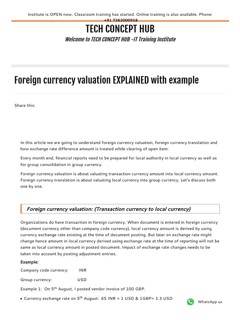 Foreign Currency Valuation EXPLAINED With Example - TECH CONCEPT HUB ...