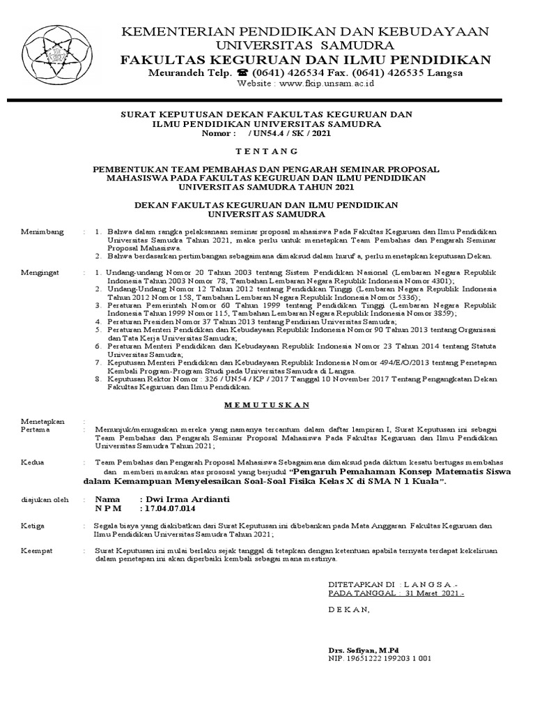 E - SK Dwi Irma Ardianti | PDF