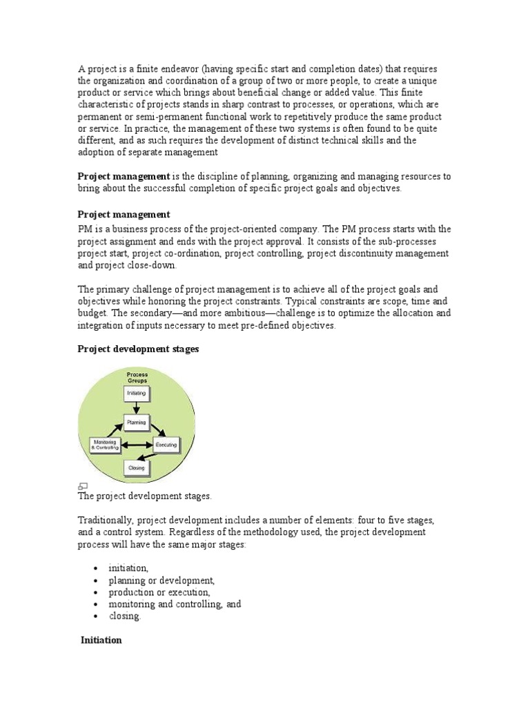 Project Management Development Stages | PDF | Risk Management | Project ...