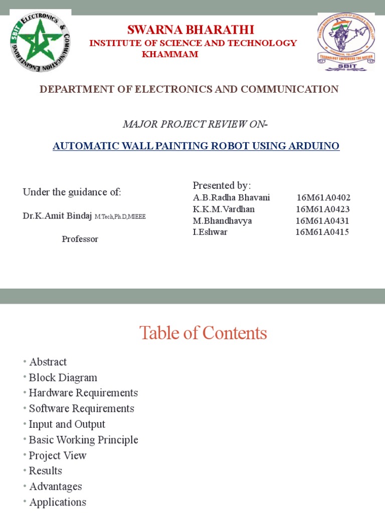 Automatic Wall Painting Robot Using Arduino | PDF | Electric Motor ...