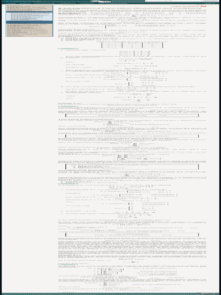 Conditional Variance Conditional Expectation Iterated Expectations Independent Random Variables