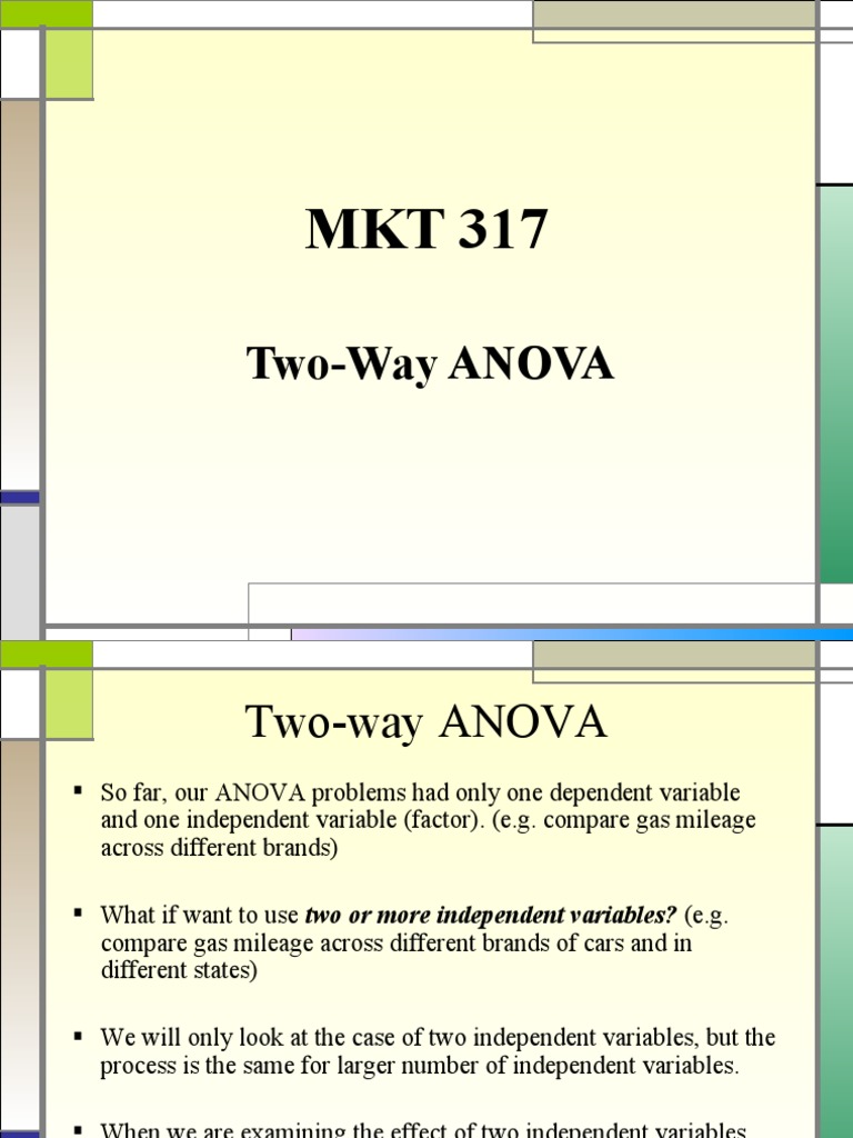 Two Way ANOVA Presentation | PDF | Analysis Of Variance | Mean Squared ...