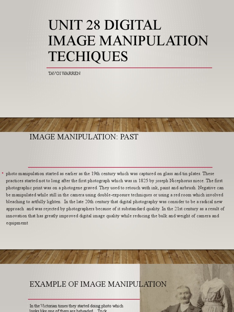 Digital Image Manipulation Techniques | PDF | Photo Manipulation | Imaging