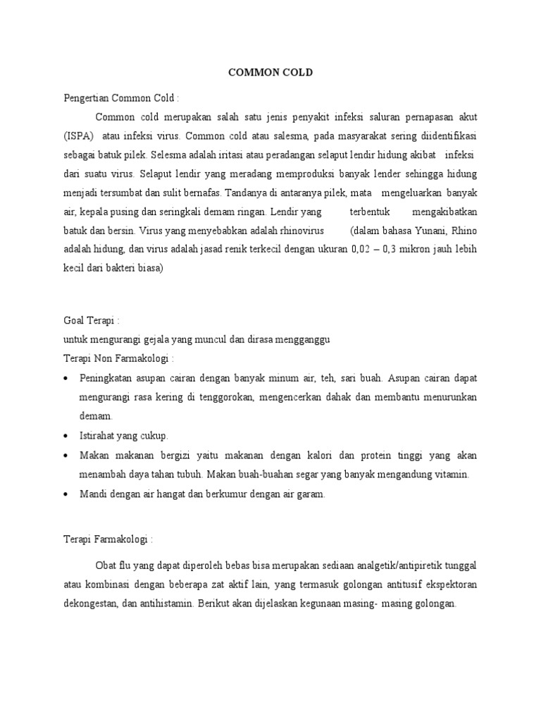 Common Cold | PDF | Pengembangan Diri | Kesehatan Holistik