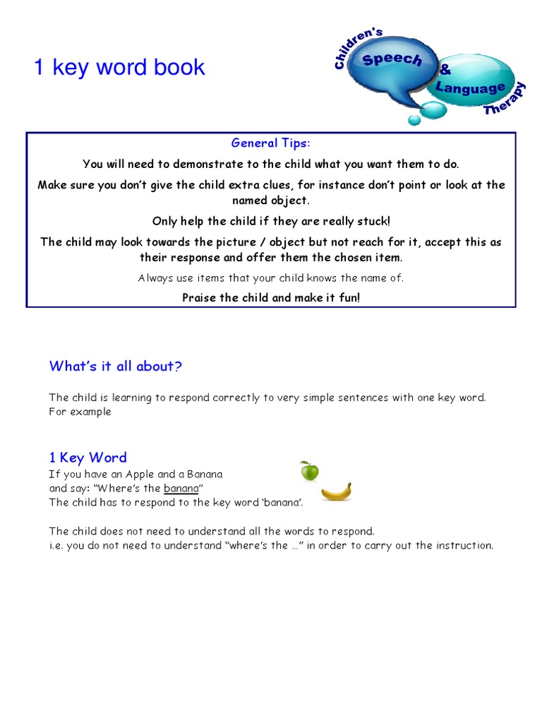 1 Key Word Book: General Tips | PDF | Toys