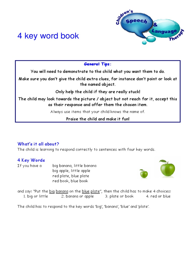 4 Key Word Book: General Tips | PDF | Tableware