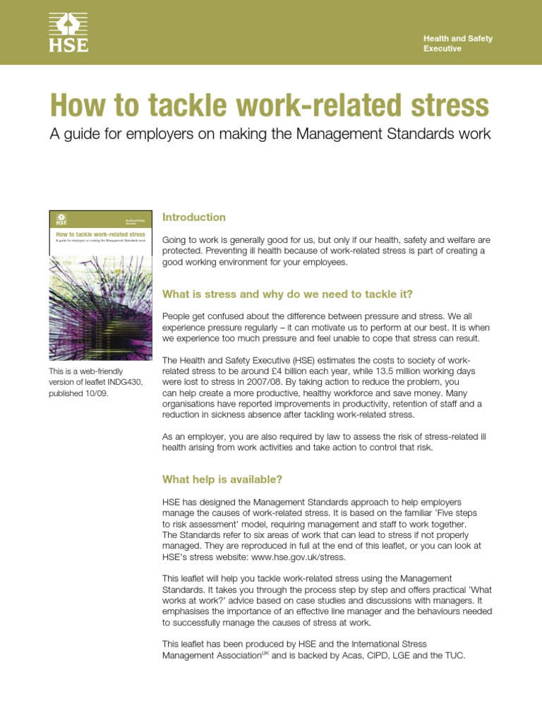 How To Tackle Work-Related Stress: A Guide For Employers On Making The ...
