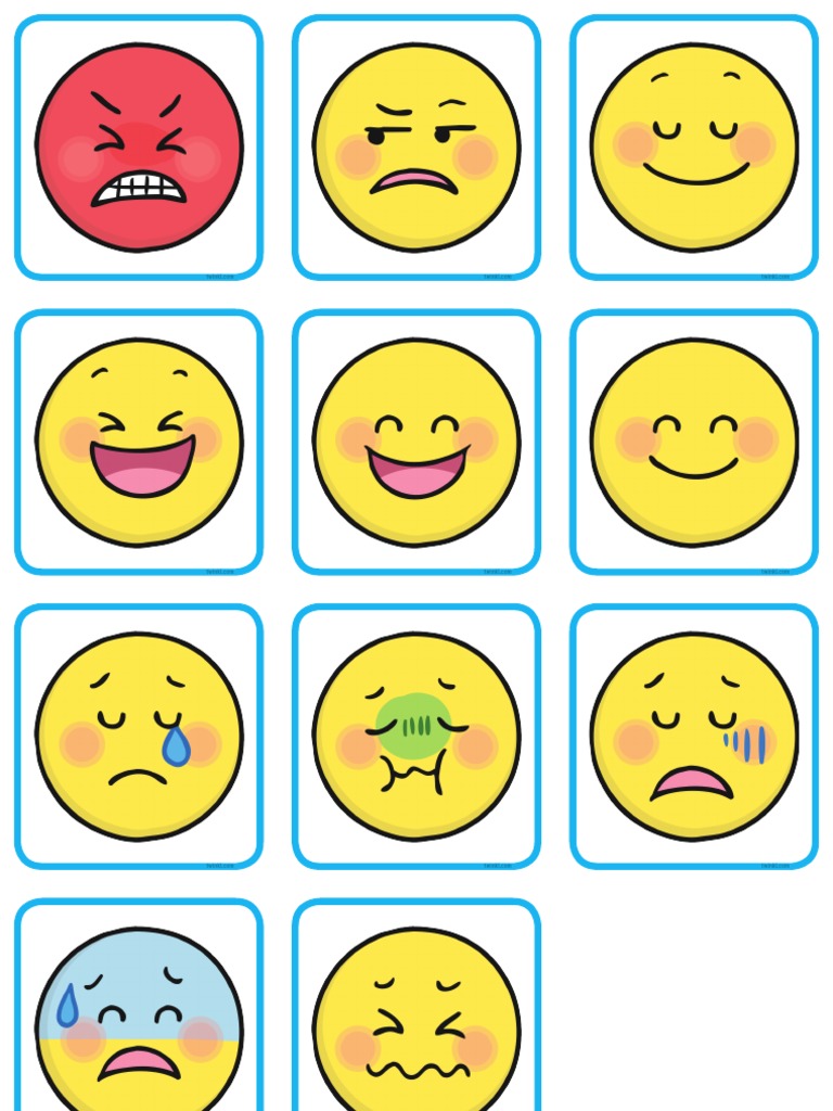 Emotion Chart Cards | PDF