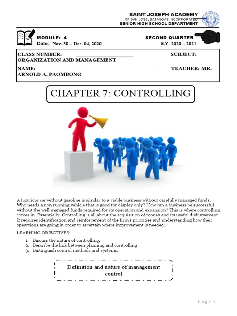 Planning and Controlling in Management | PDF | Career & Growth | Business