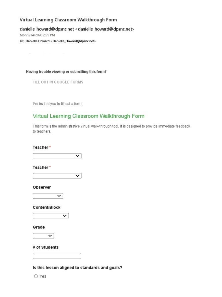 Virtual Walkthrough Form | PDF
