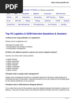 45 Logistics Interview Questions and Answers | PDF | Logistics | Business