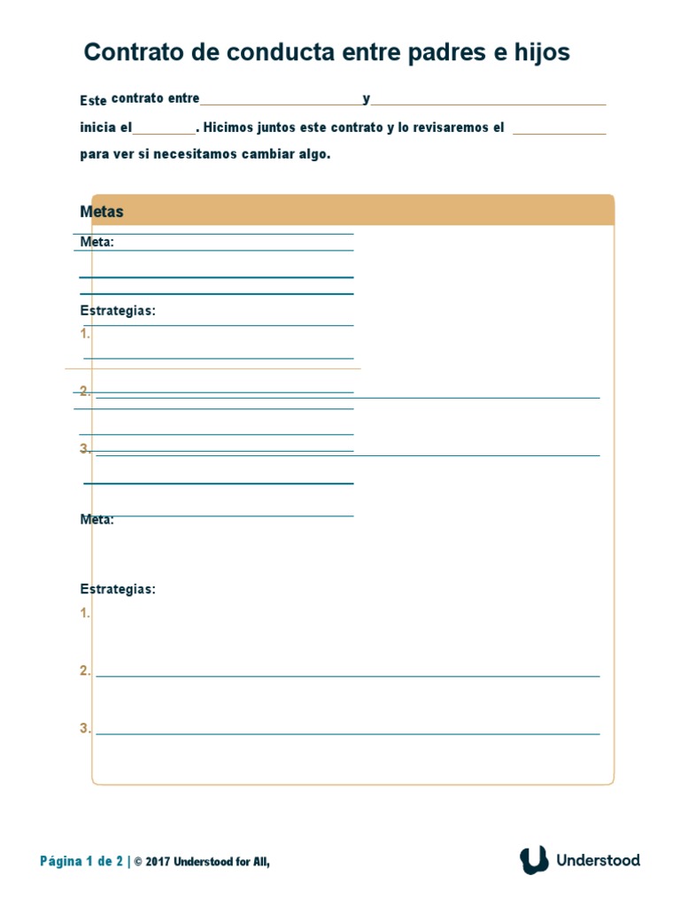Contrato de Conducta Familiar | PDF