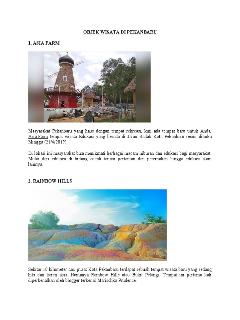 Objek Wisata Di Pekanbaru | PDF