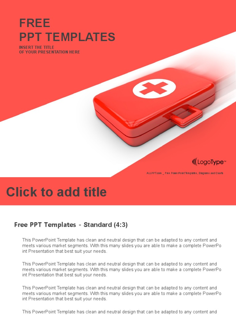 First Aid Kit PowerPoint Templates Standard | PDF