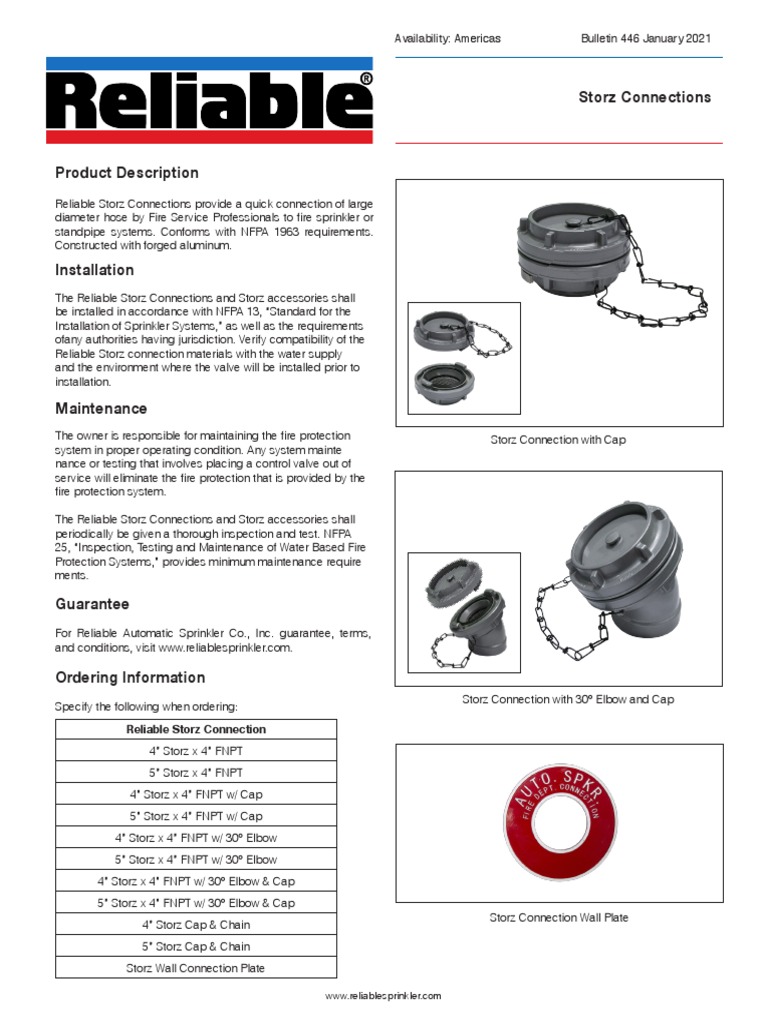 Storz Connections | PDF | Fire Sprinkler System | Building Materials