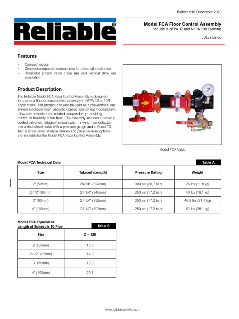 Model FCA Floor Control Assembly | Download Free PDF | Chemical ...