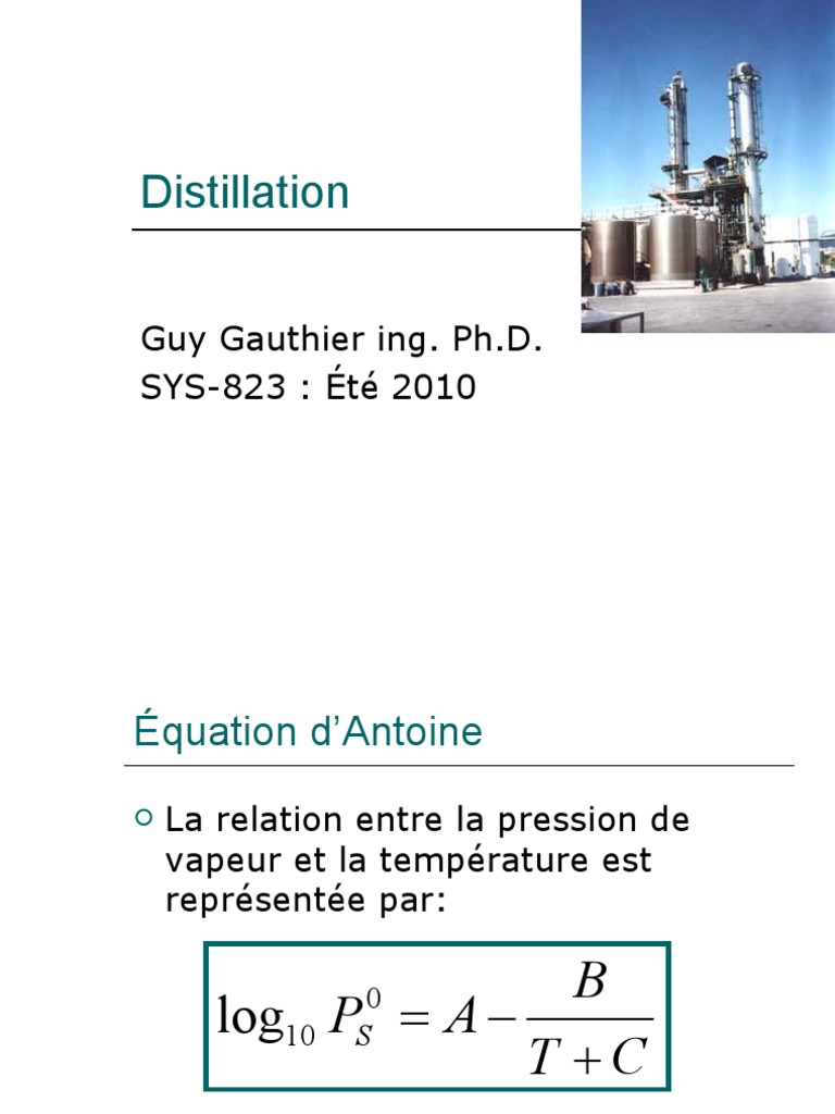Distillation | PDF | Distillation | Opération unitaire