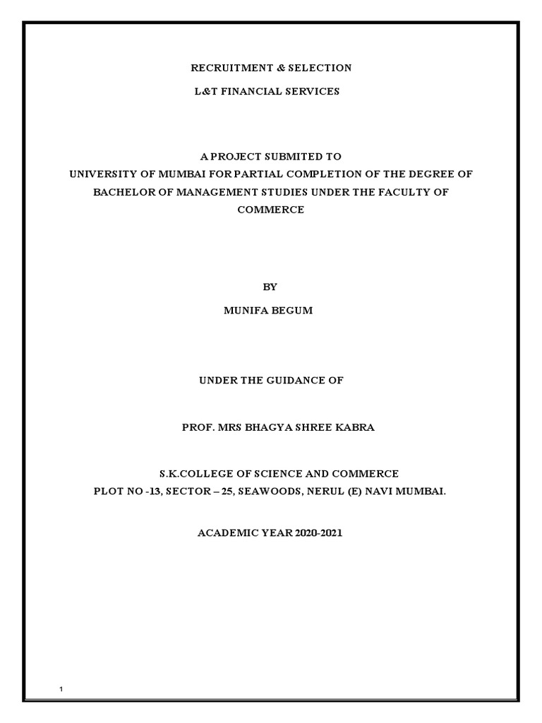 Black Book Project | PDF | Sampling (Statistics) | Job Interview