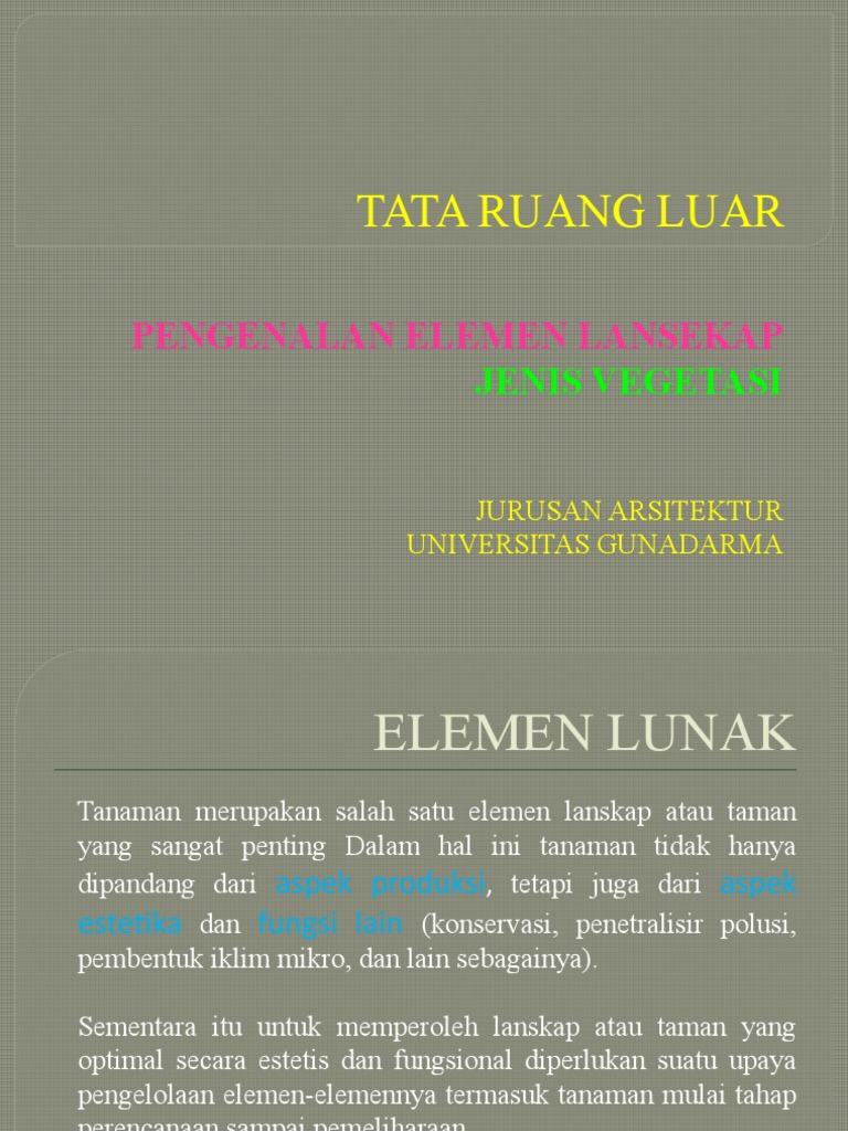 Elemen Tanaman dalam Tata Ruang Luar | PDF