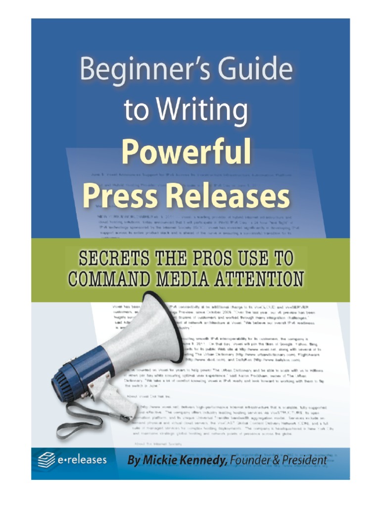 Book Beginners Guide To Writing Powerful Press Releases | PDF | Press ...