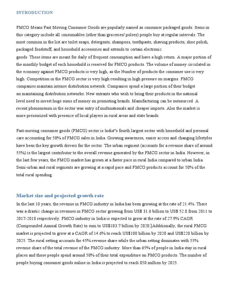 Introduction FMCG | PDF | Economies | Business