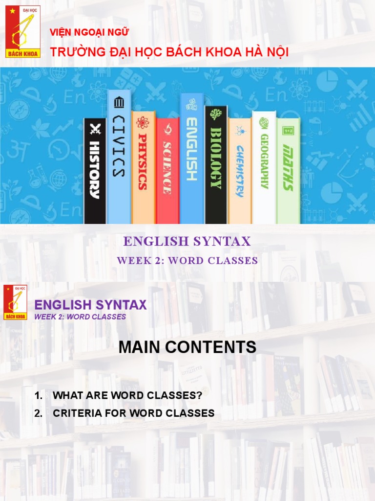 FL3221 Syntax Week 2 Word Classes | PDF | Part Of Speech | English Grammar