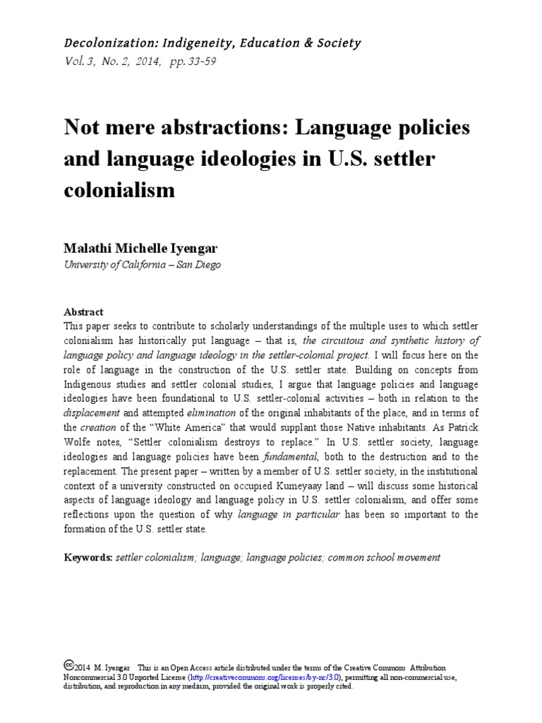 Language in Settler Colonialism | PDF | Brothers Grimm | Colonialism