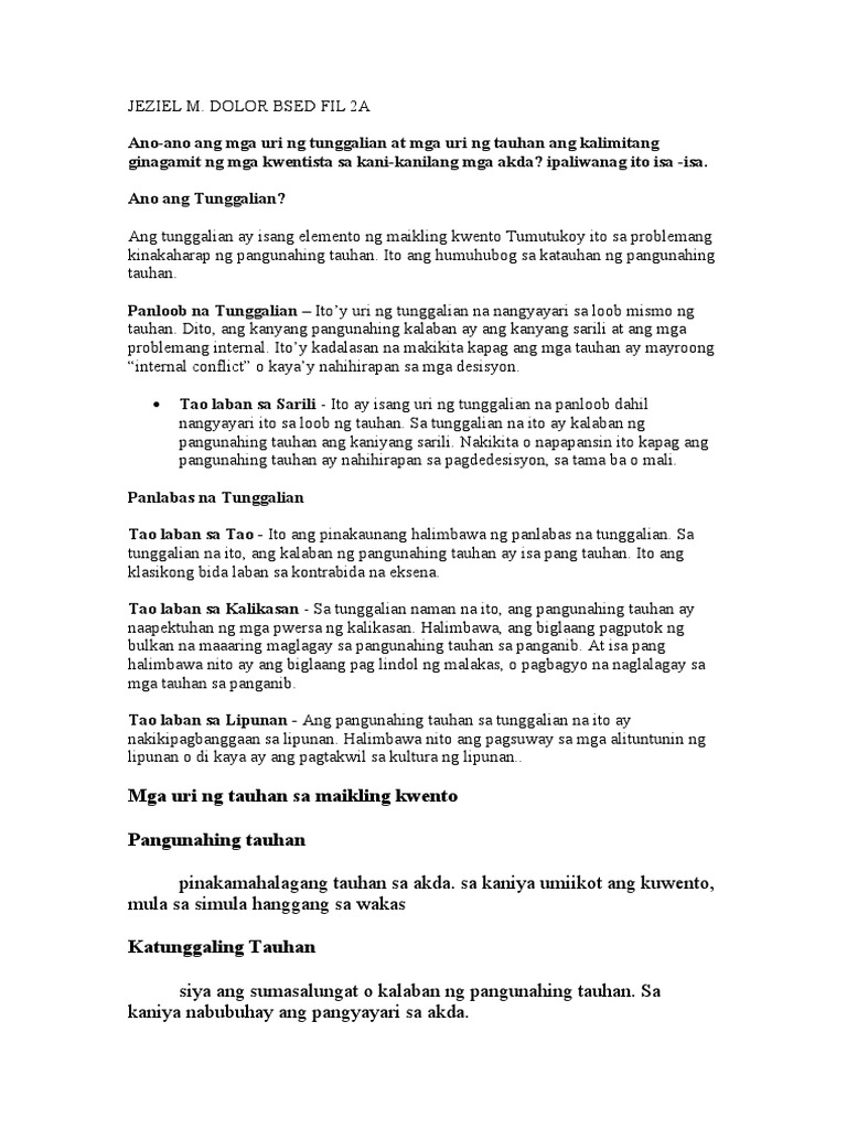 Ibat Ibang Tunggalian | PDF