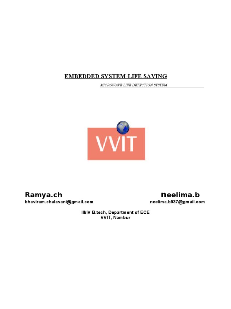 Embedded System-Life Saving: Ramya - CH Eelima.b | PDF | Microwave ...