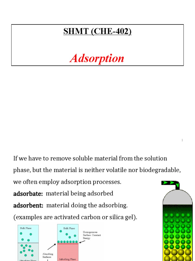 Lec. 1 Adsorption | PDF | Adsorption | Physical Chemistry