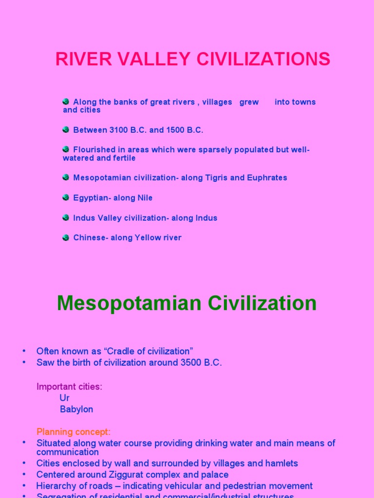 River Valley Civilizations Overview | PDF | Pyramid | Mesopotamia