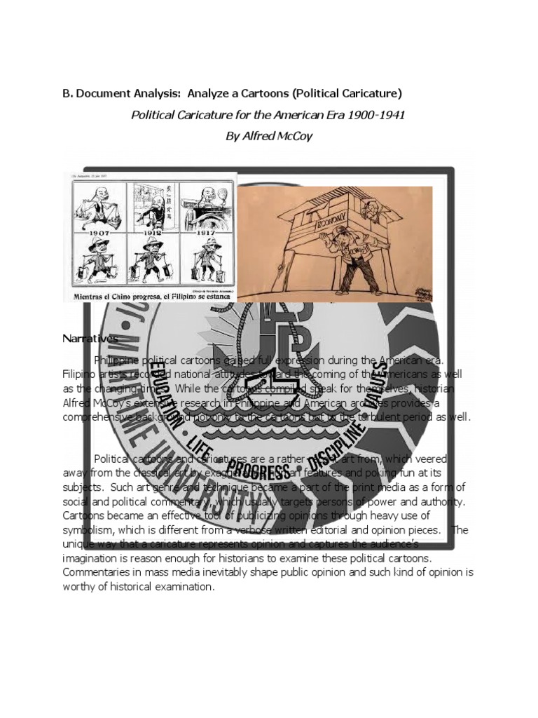 B. Document Analysis: Analyze A Cartoons (Political Caricature ...